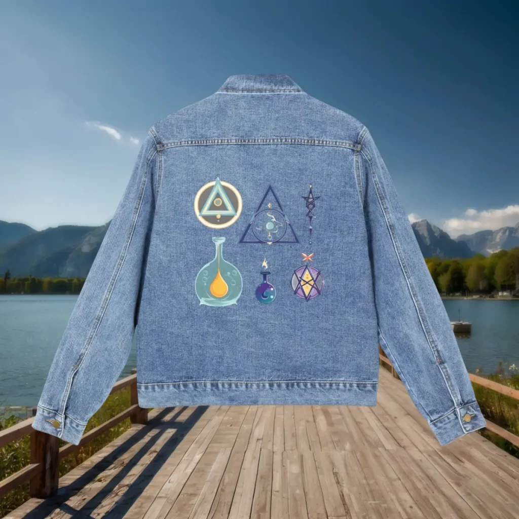 Men's Denim Jacket - Alchemical Symbols
